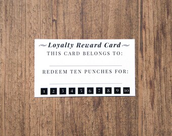 Cafe Punch Card - Etsy