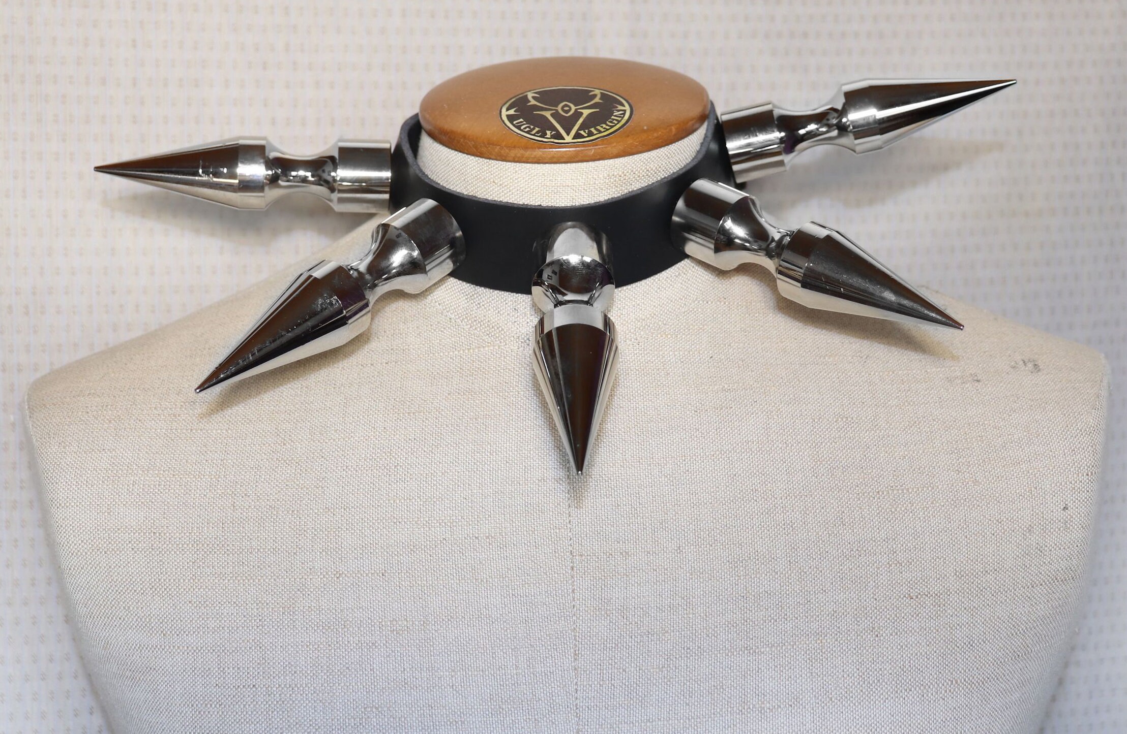 HUGE SPIKES COLLAR Choker Gothic Goth Cyberpunk Cyber Punk Club Kid ...