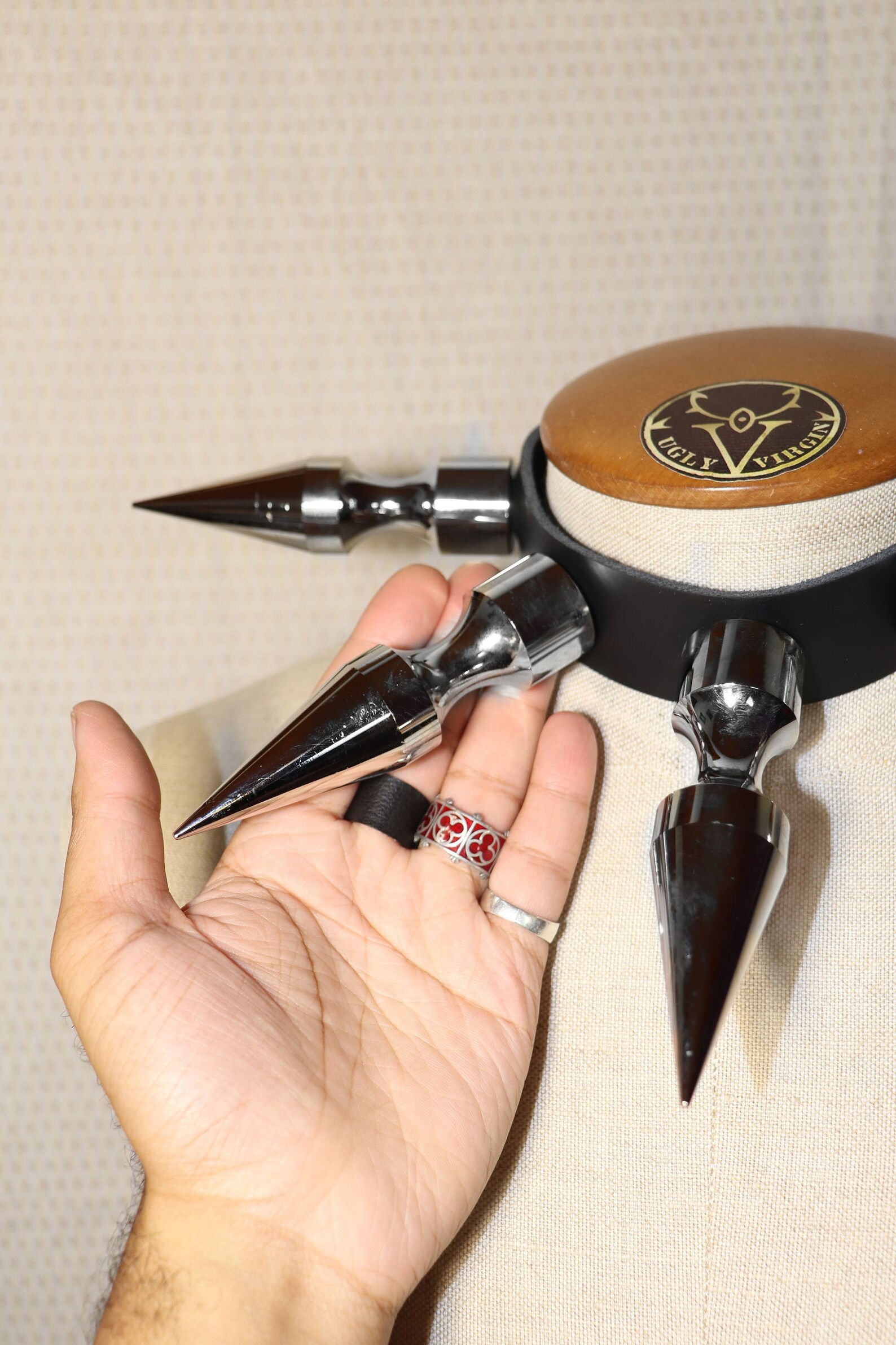 HUGE SPIKES COLLAR Choker Gothic Goth Cyberpunk Cyber Punk Club Kid ...