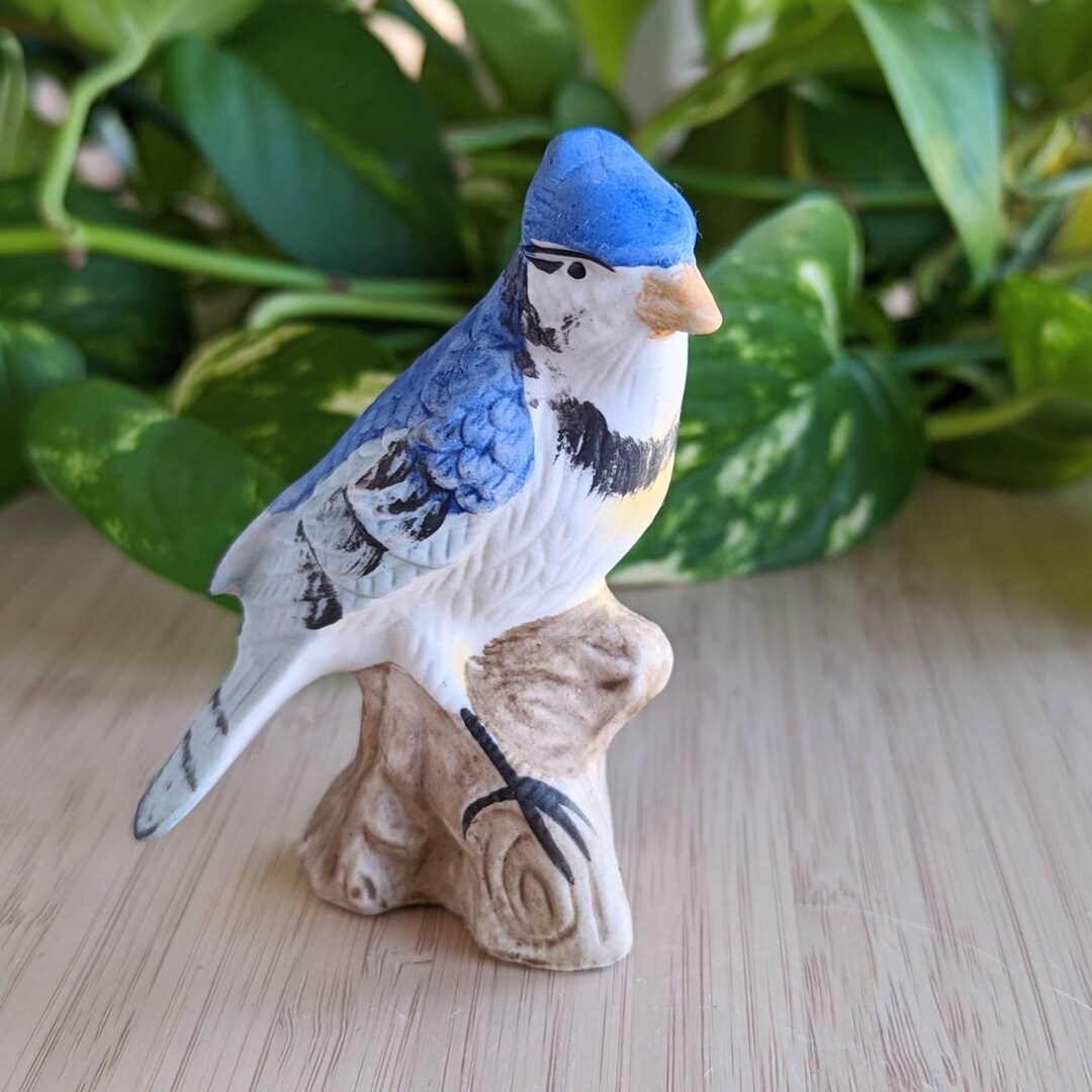 Bluebird Figurine Blue Jay Bird Statue Porcelain Bird Bisque - Etsy