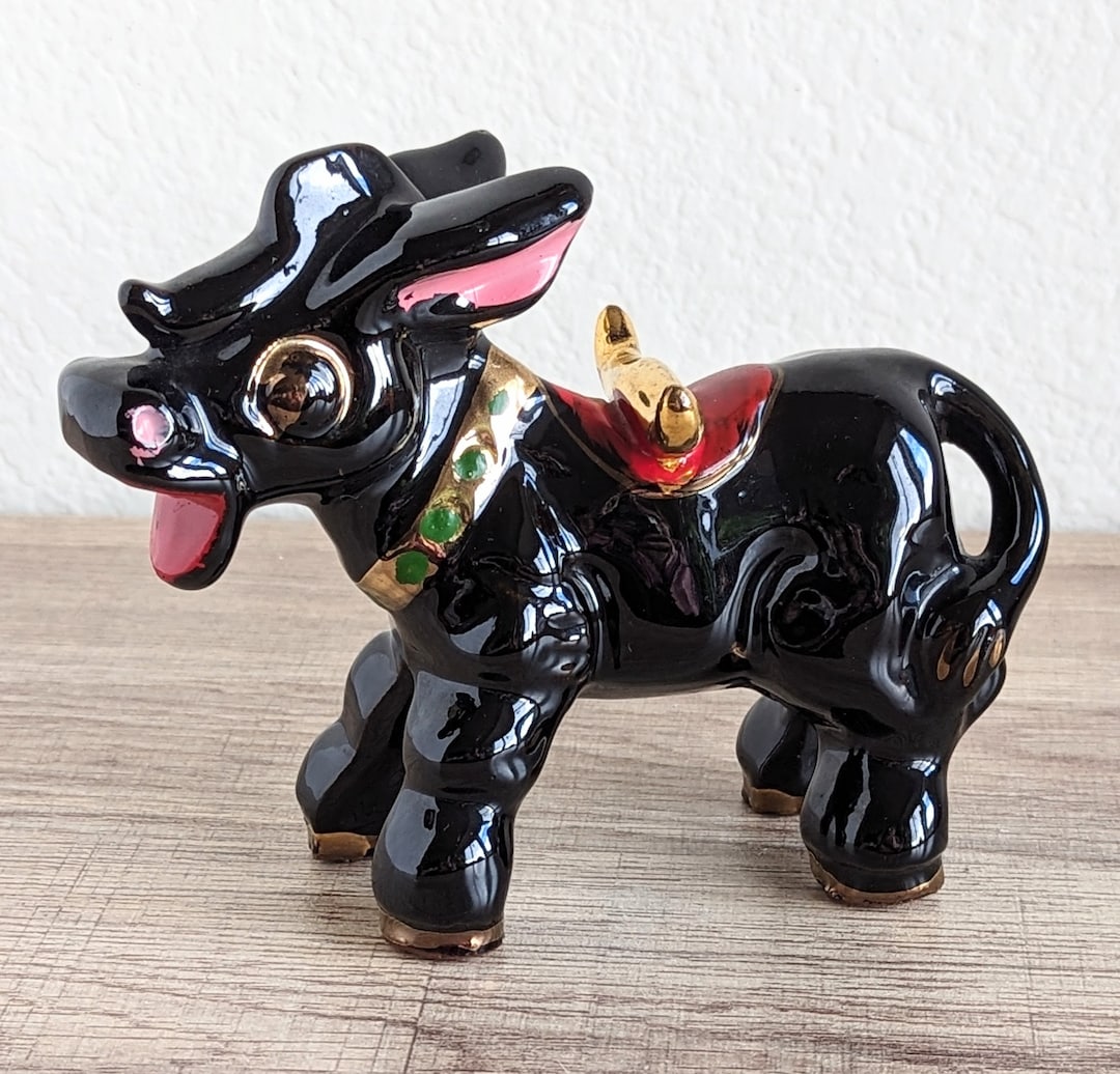 Vintage 1950s Red Clay Donkey Figurine Mule Figurine Vintage Burro ...