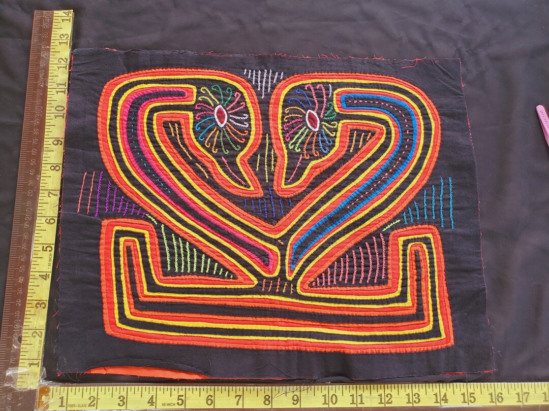 1900 8297 Mola Hand Made Original Imported From Panama One of a Kind - Etsy
