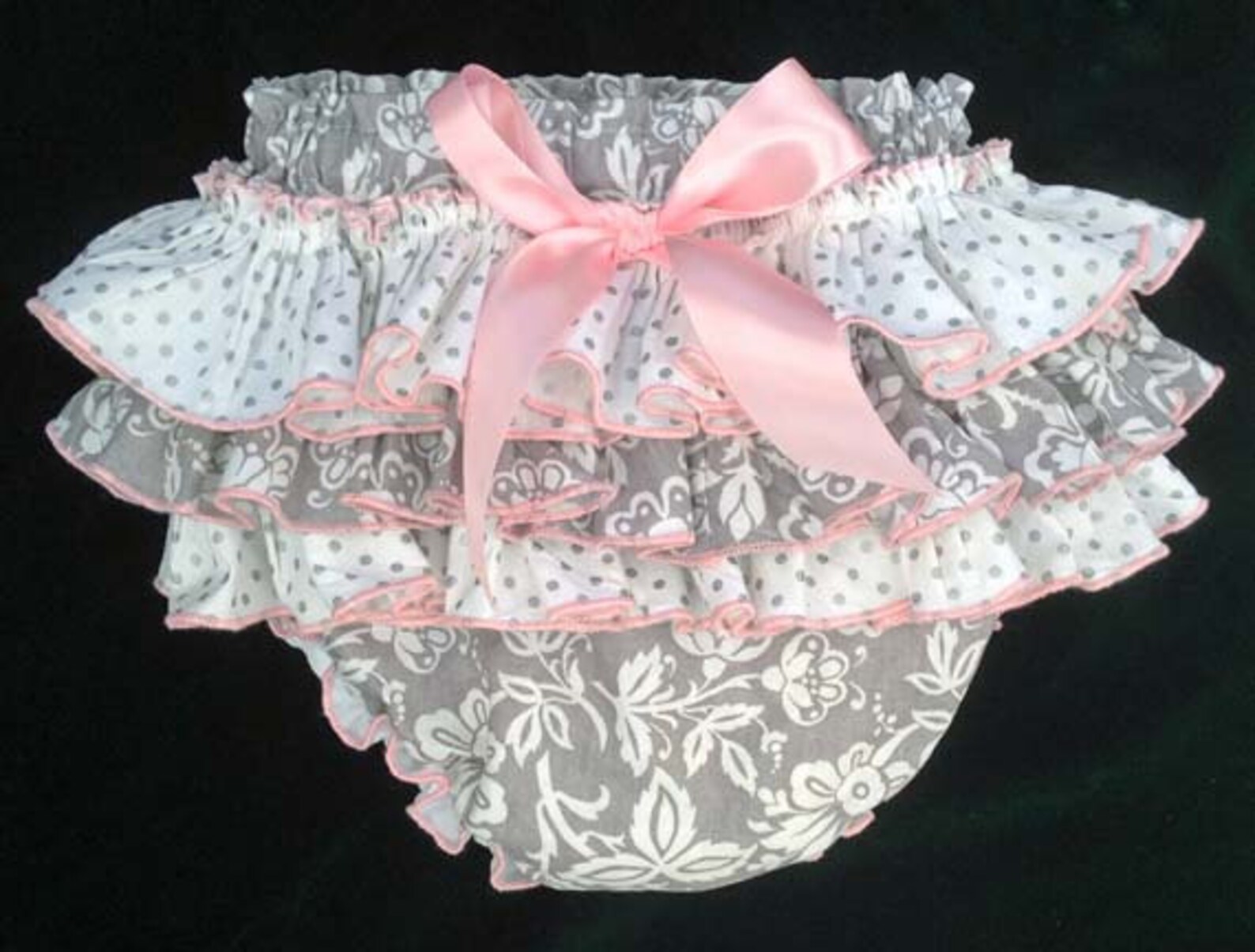 Grey & Pink Fully Lined Diaper Cover With Dress Princessduke - Etsy