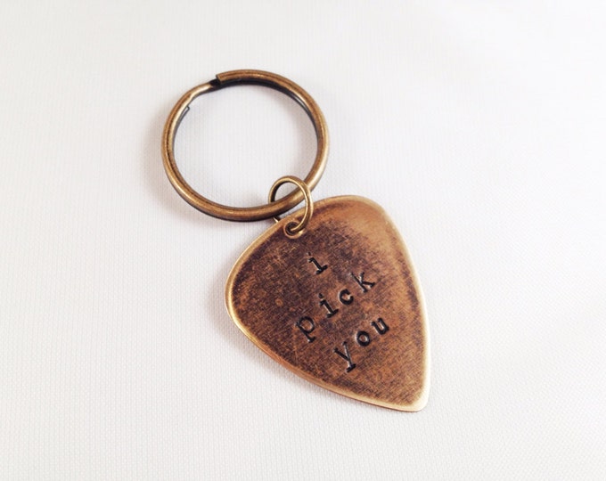 Metal Guitar Pick i Pick You Key Ring - Etsy