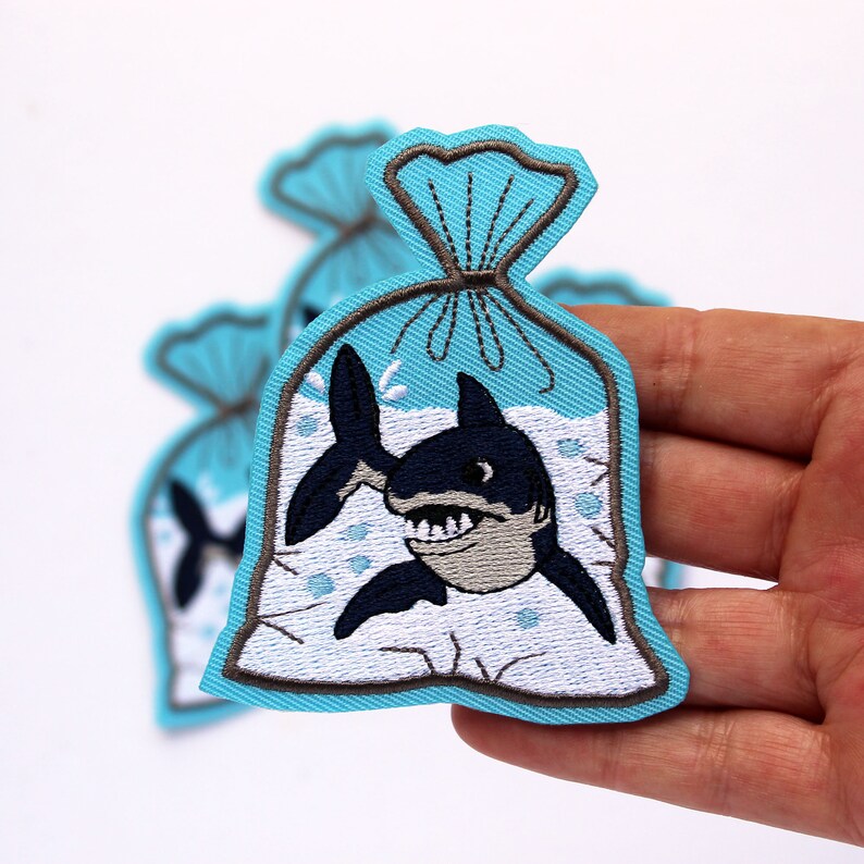 Pet Shark Embroidered Patch Iron on Shark Patch Great White | Etsy