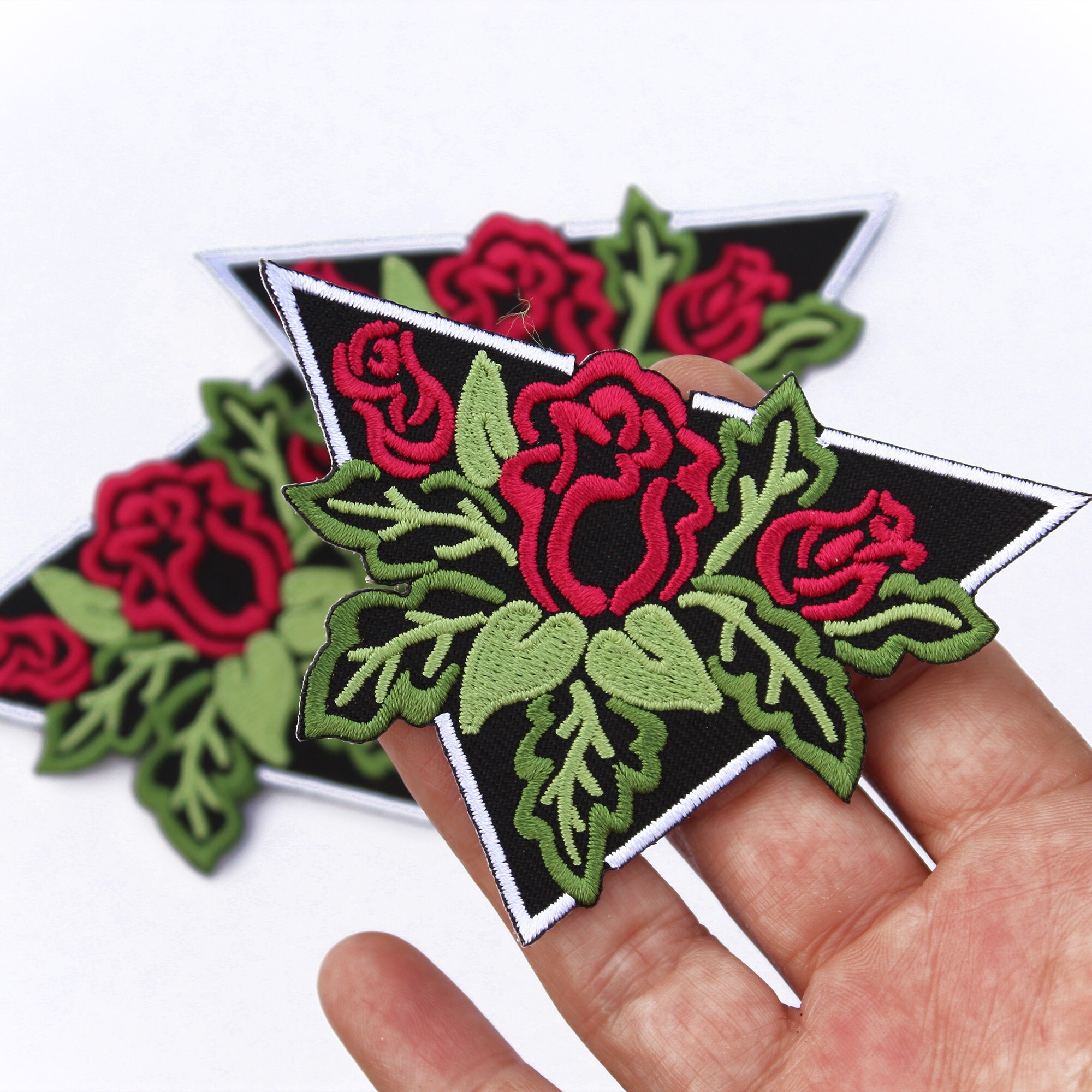 Red Rose Embroidered Patch Iron on Patches for Jackets Rose - Etsy ...