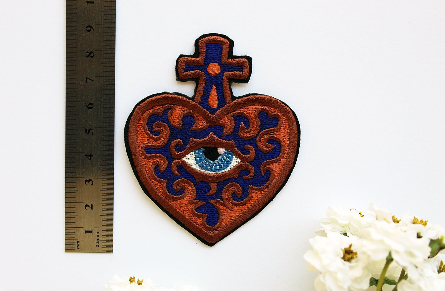 Sacred Heart Embroidered patch Iron on Patches for Jackets | Etsy