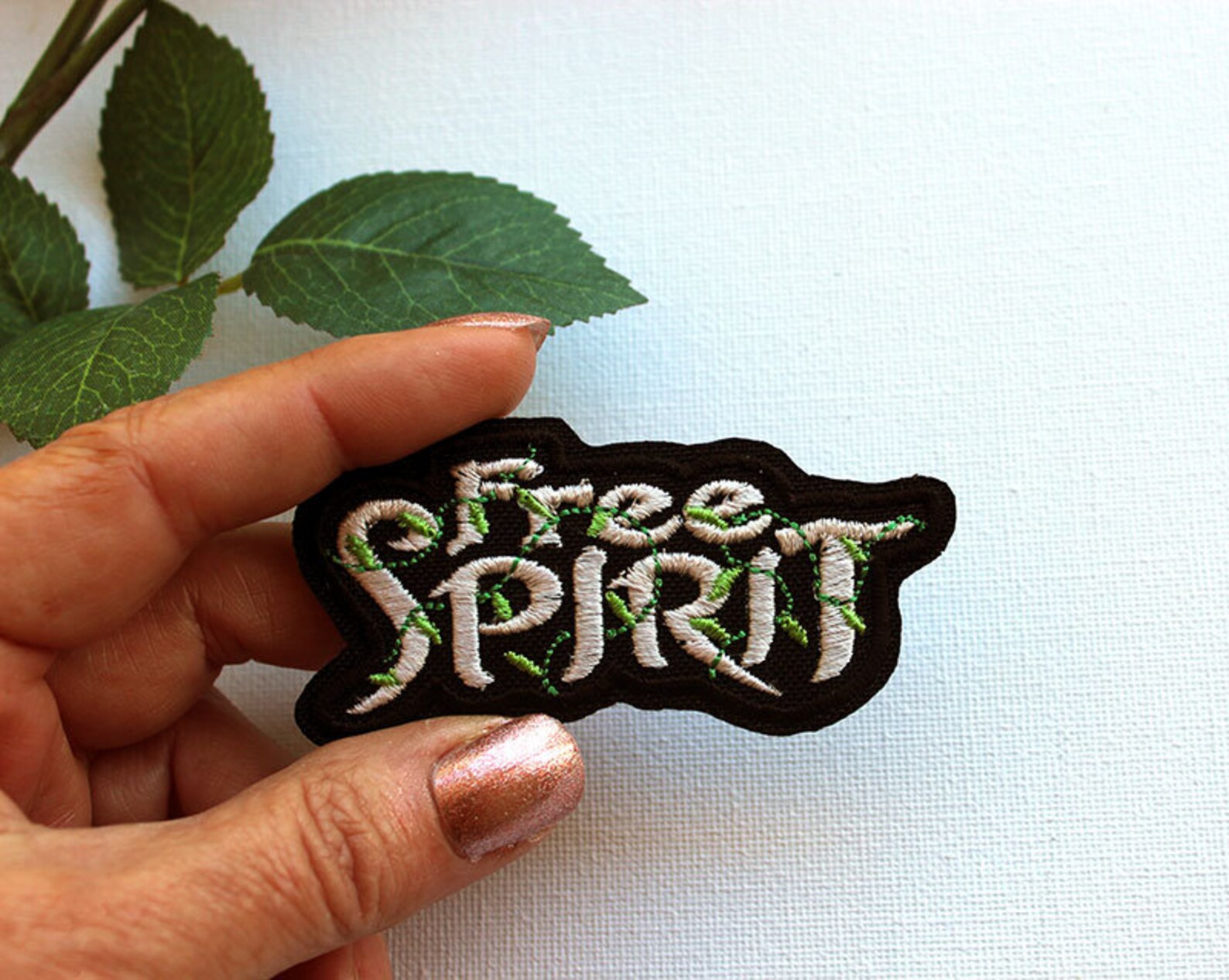 Embroidered Free Spirit Patch Iron on Patch Black Patch | Etsy