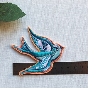 Blue Bird Embroidered Patch Iron on Patches for Jackets Blue Bird of ...