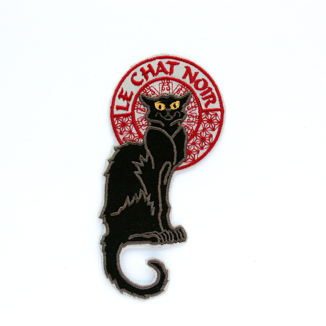 Le Chat Noir Embroidered and Iron on Patches for Jackets, Art Nouveau ...