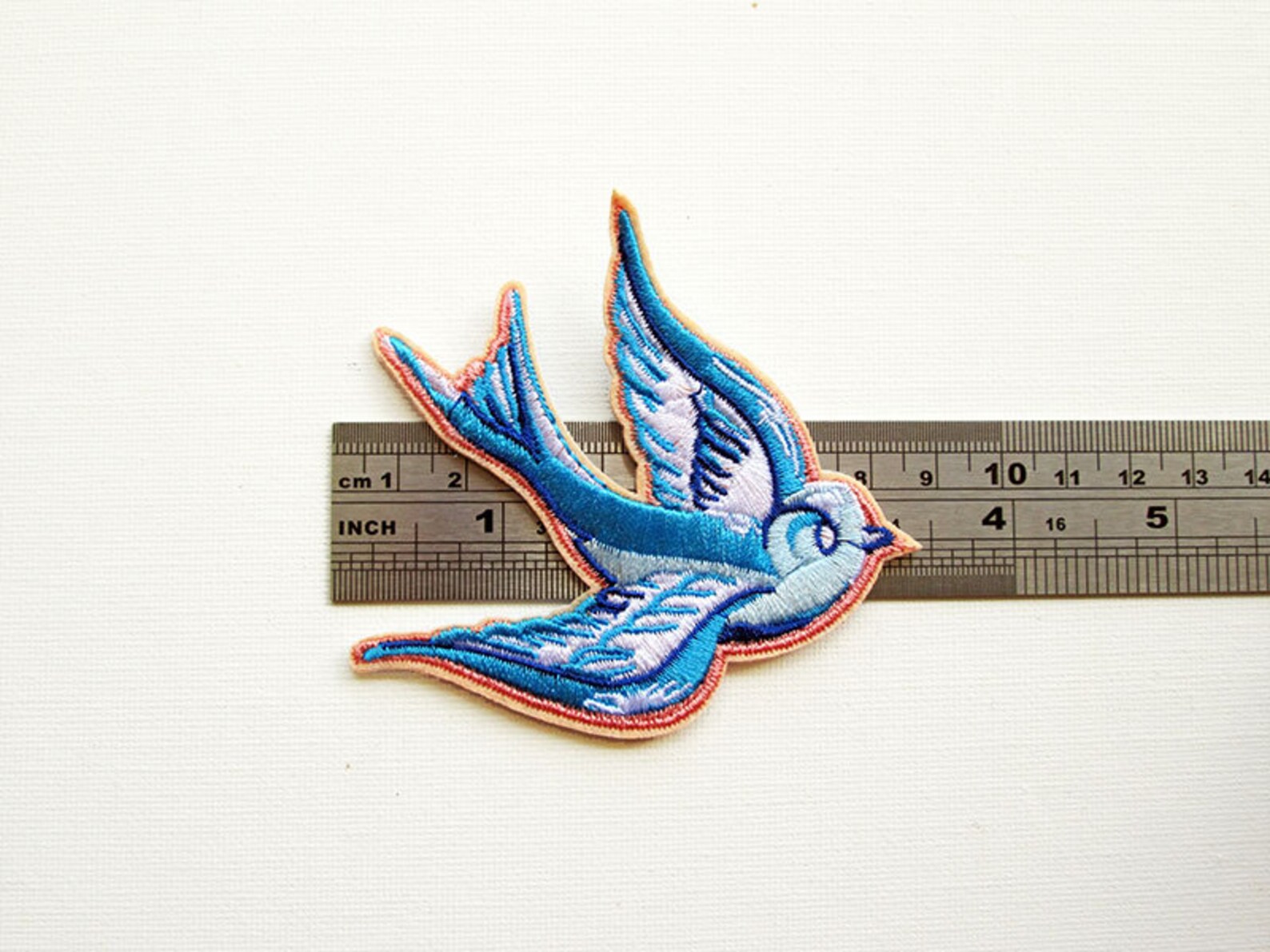 Blue Bird Embroidered Patch Iron on Patches for Jackets Blue | Etsy