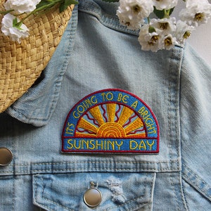 Sunshine Day Embroidered and Iron on Patch, Its Going to Be a Bright ...