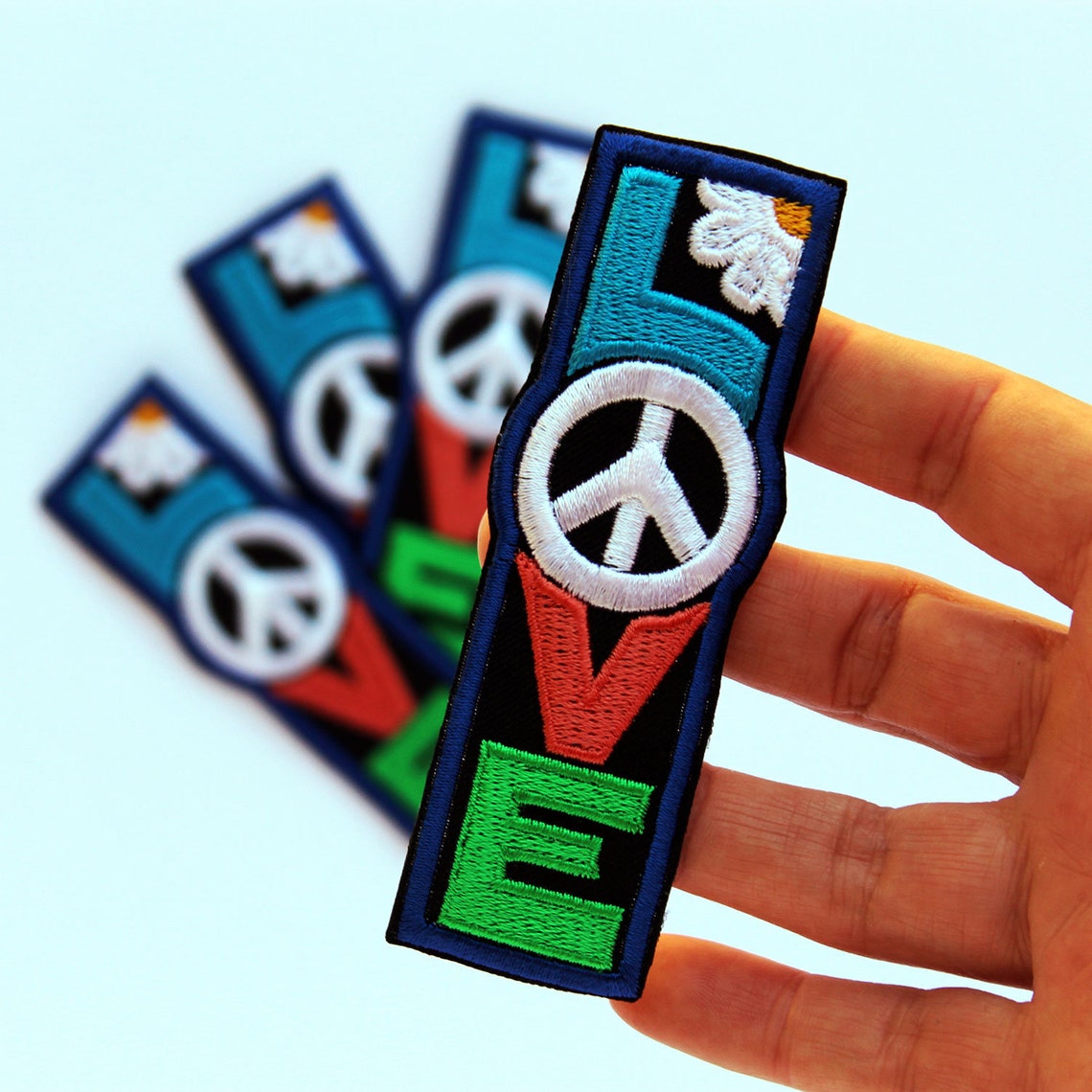 Retro Love Peace Embroidered Patch Iron on Patches for | Etsy Australia