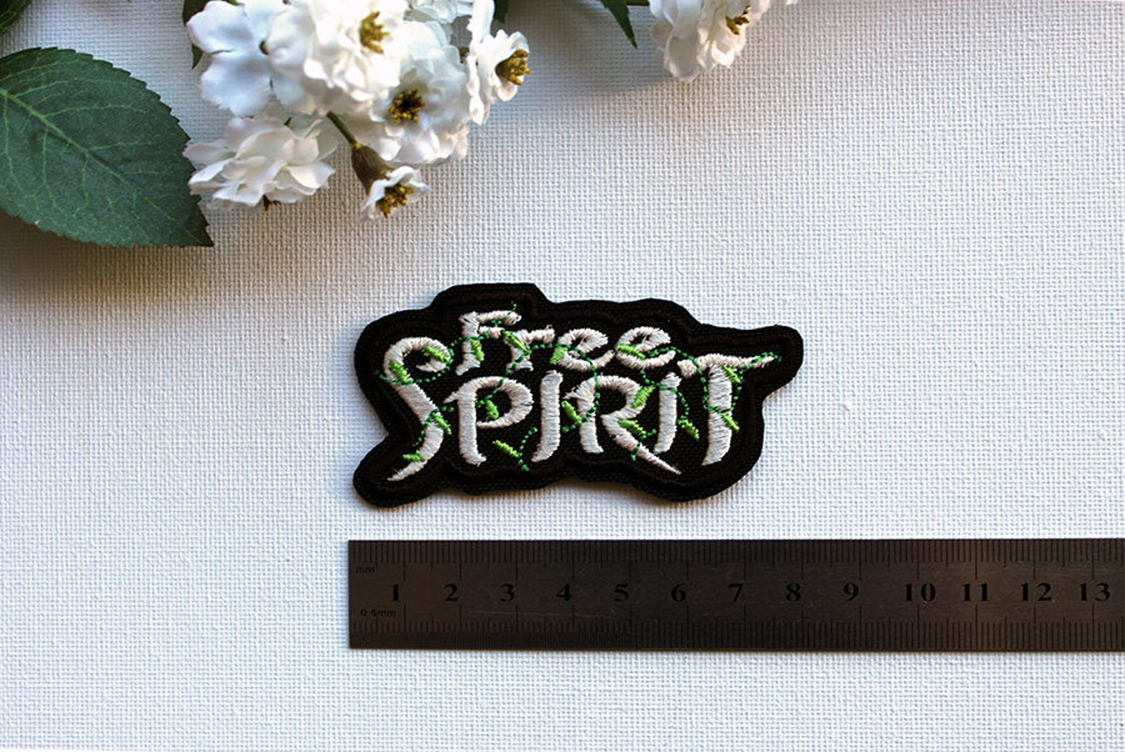 Embroidered Free Spirit Patch Iron on Patch Black Patch | Etsy