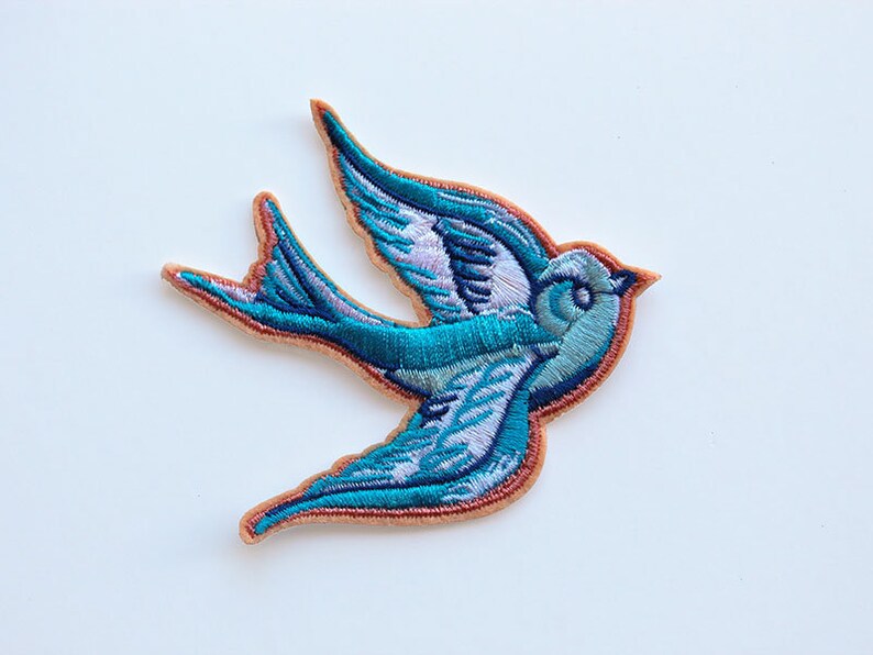 Blue Bird Embroidered Patch Iron on Patches for Jackets Blue - Etsy ...