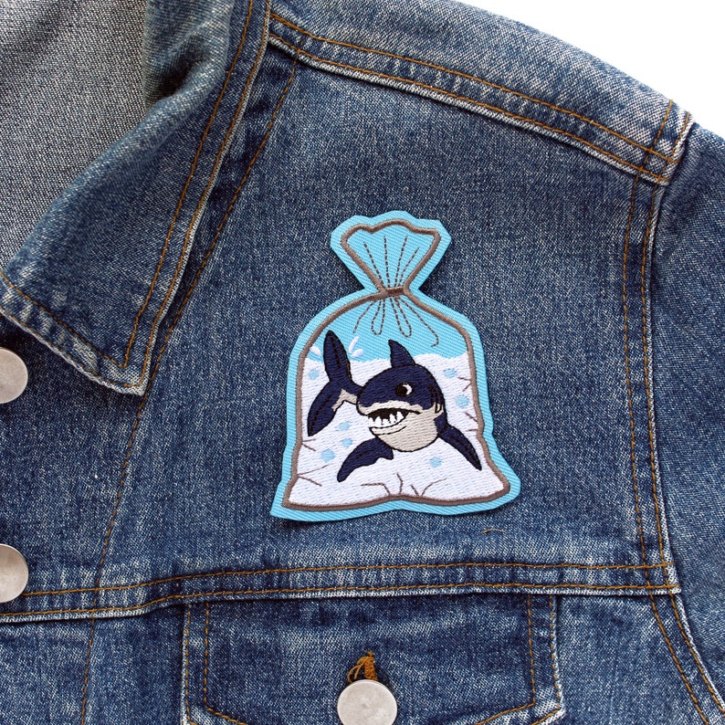 Pet Shark Embroidered Patch Iron on Shark Patch Great White | Etsy