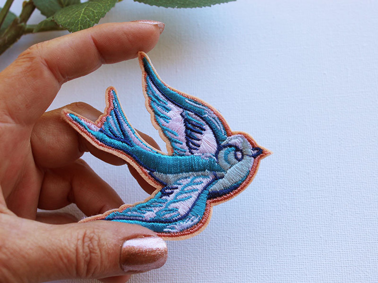 Blue Bird Embroidered Patch Iron on Patches for Jackets Blue | Etsy