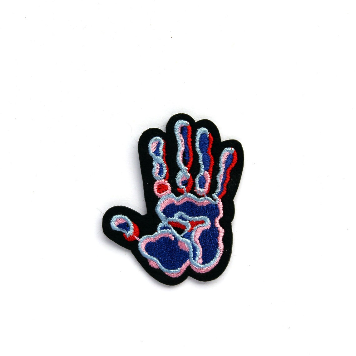 Hand Print Embroidered Patch Iron on Patches for Jackets Neon | Etsy