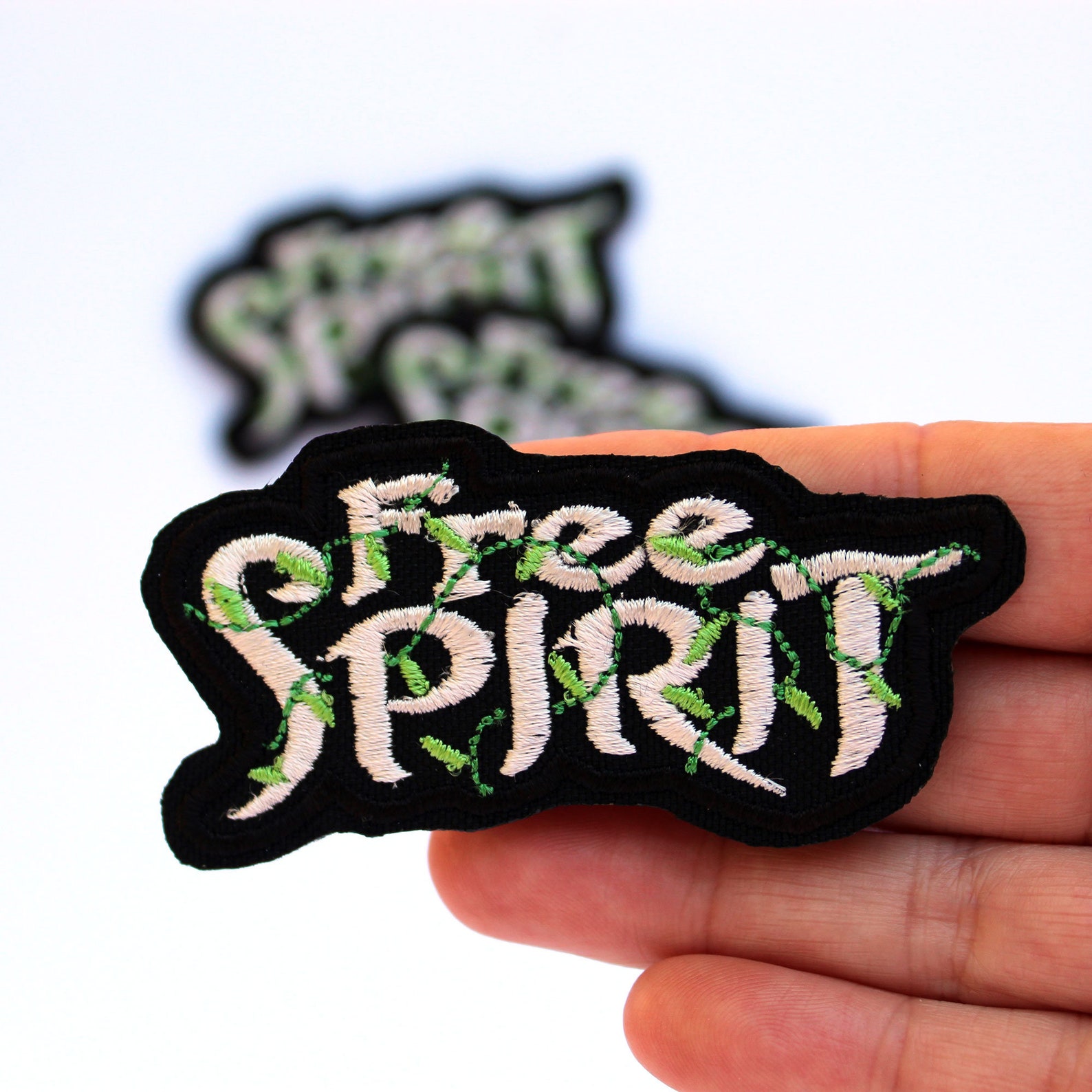 Embroidered Free Spirit Patch Iron on Patch Black Patch | Etsy