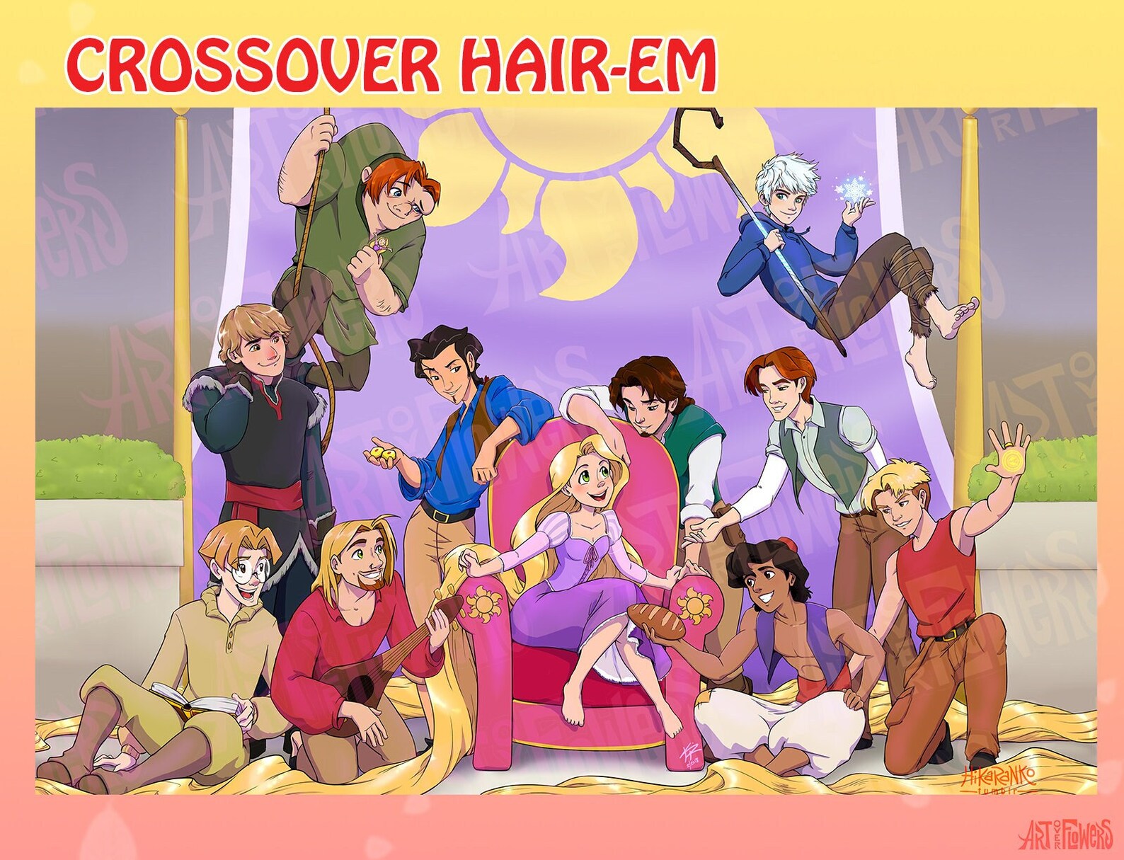 Non/didney crossover Hair-em 11x17 Print - Etsy