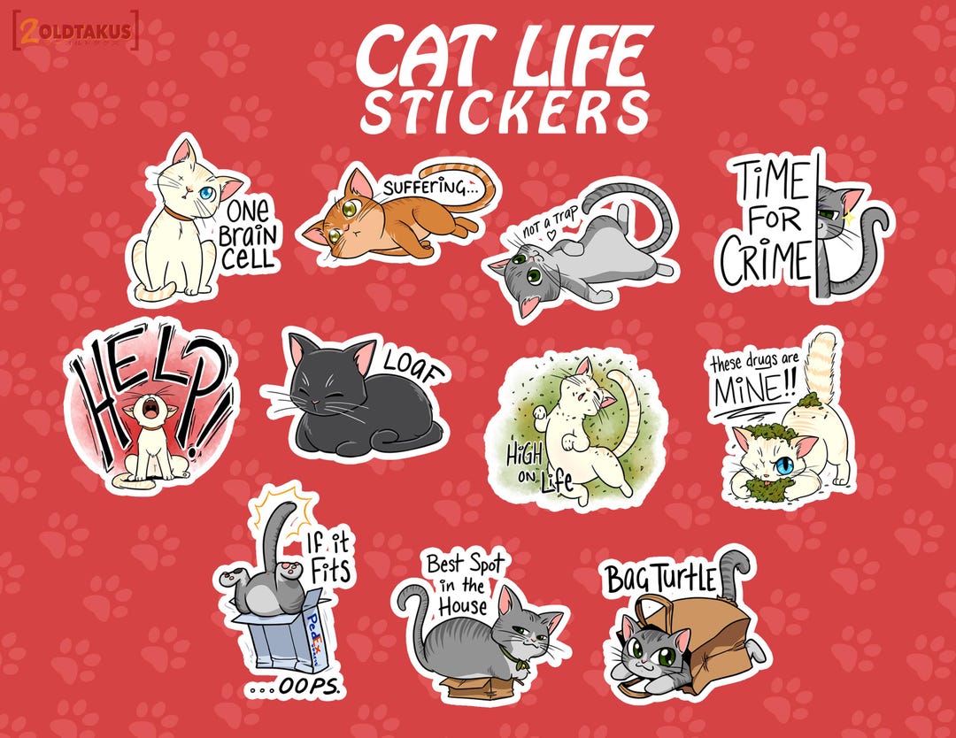 Cat Life Stickers!! - Etsy
