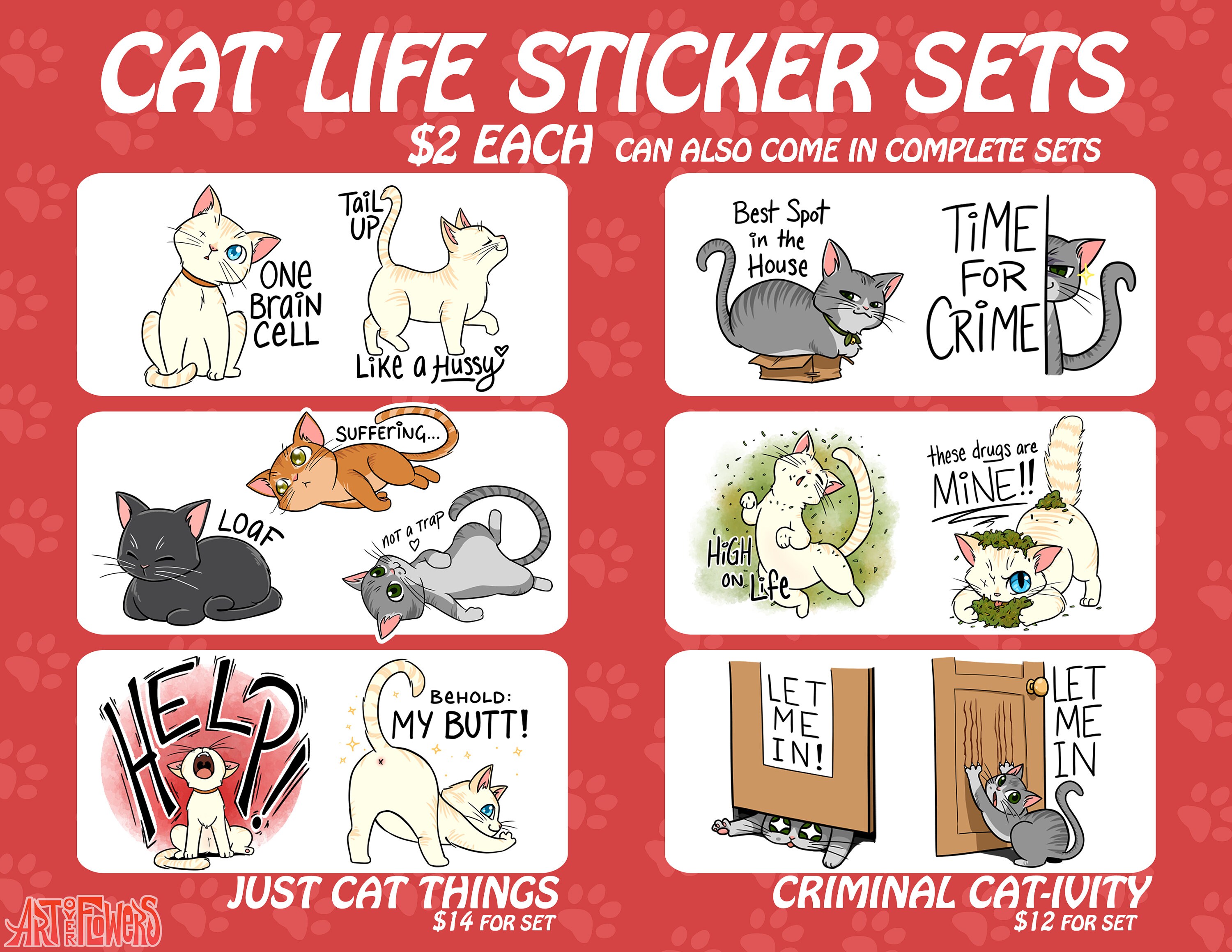 Cat Life Stickers - Etsy