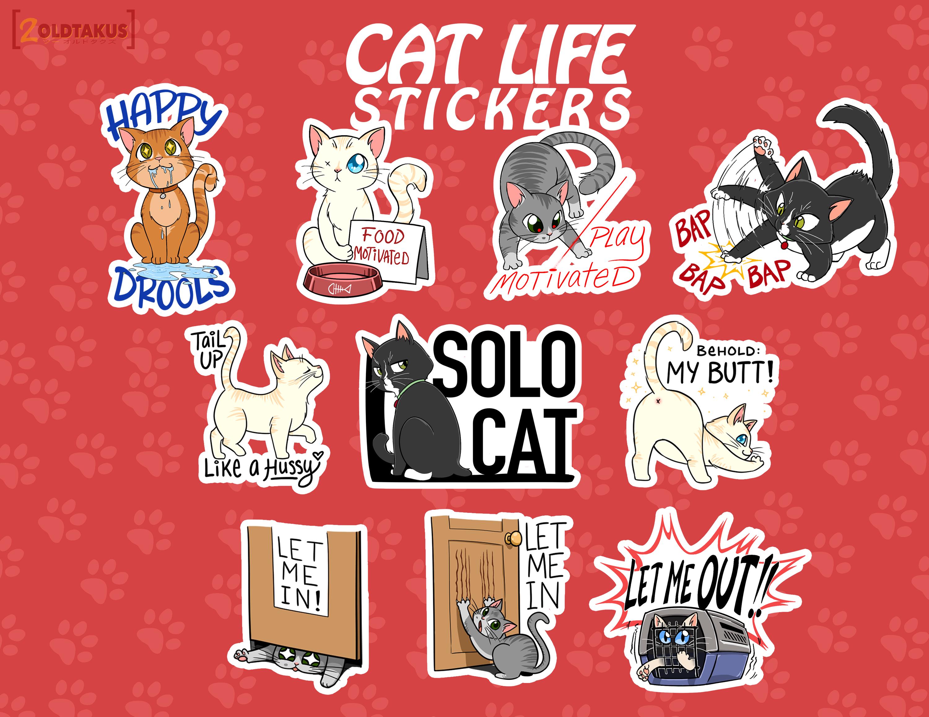 Cat Life Stickers!! - Etsy