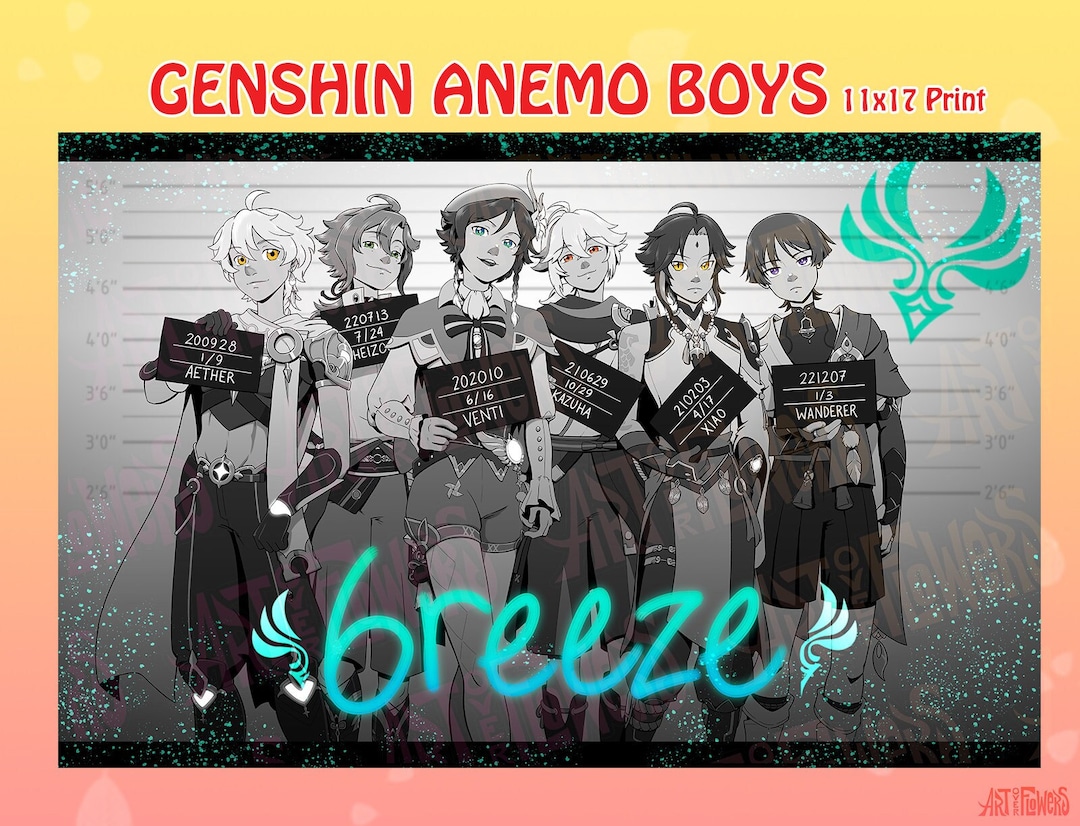Genshin Impact 6reeze Fanon Anemo Band 11x17 Print - Etsy