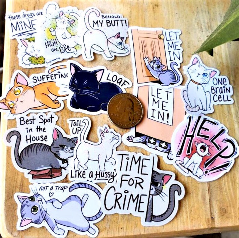 Cat Life Stickers!! - Etsy