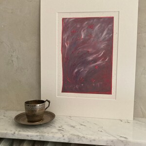 Fleurs - Pastel à l'huile - Rouge violet vent - Eclats de rubis ...