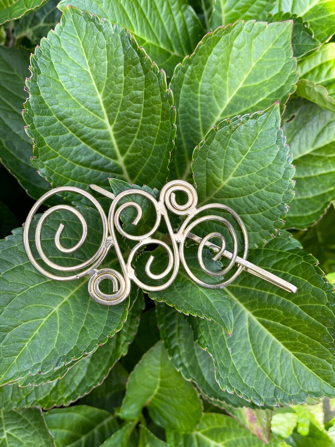 Vintage Retro Handmade Brass Scroll Hair Clip Pin Updo Chignon Ponytail ...