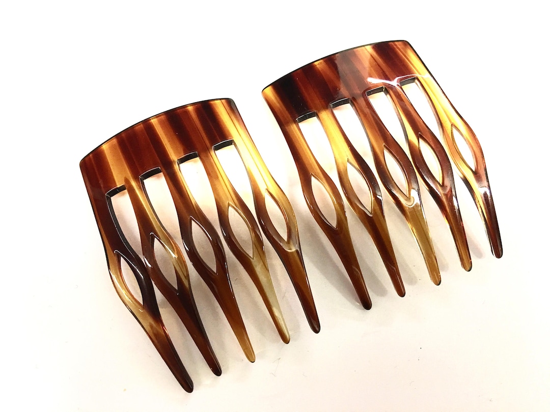 Vintage Handmade Tortoise Hair Combs Made in France (set of 2) - Etsy