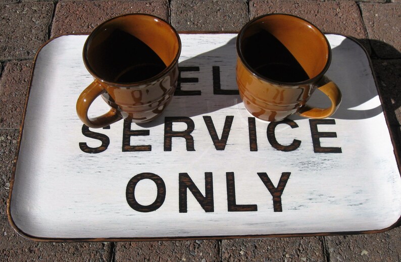 Distressed Self Service Only Sign/ Tray - Etsy