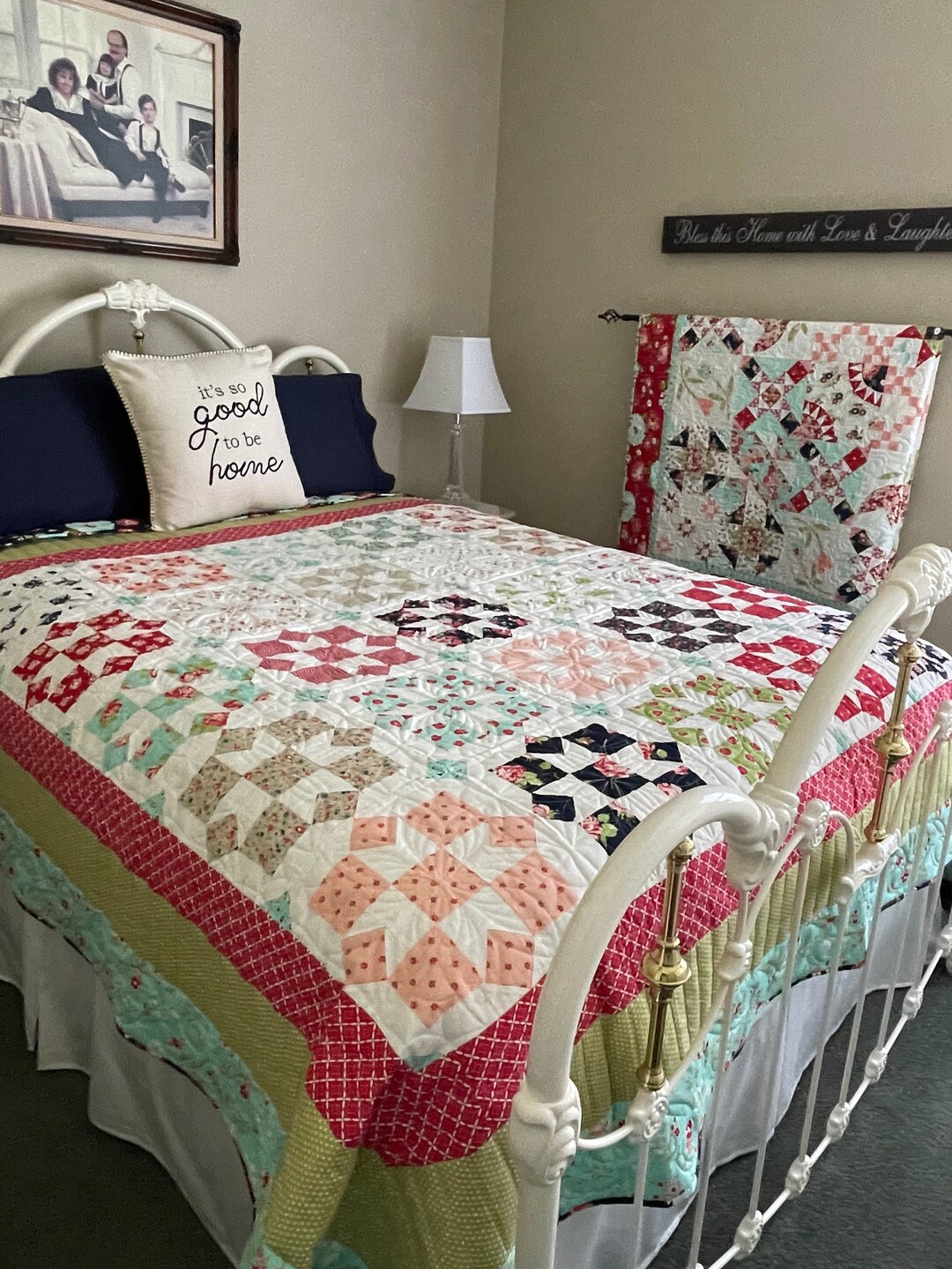 Custom Queen Size Quilt in Beautiful Designer Fabric! - Etsy