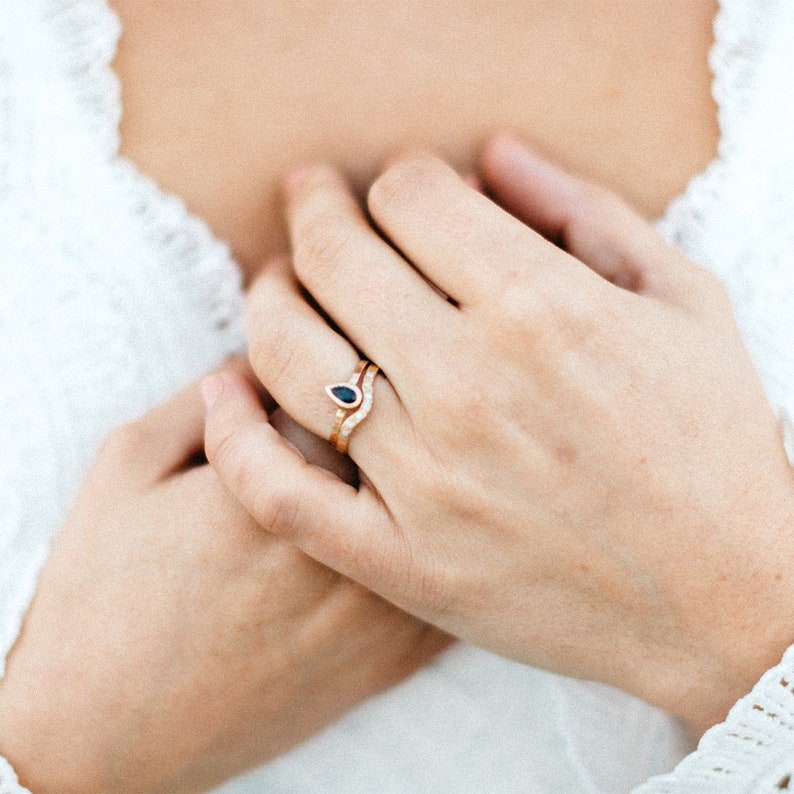 Midnight Sapphire Engagement Ring - Etsy