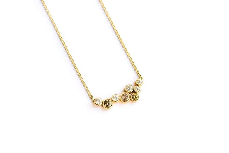 Diamond Pathway Necklace Diamond Cluster Necklace - Etsy