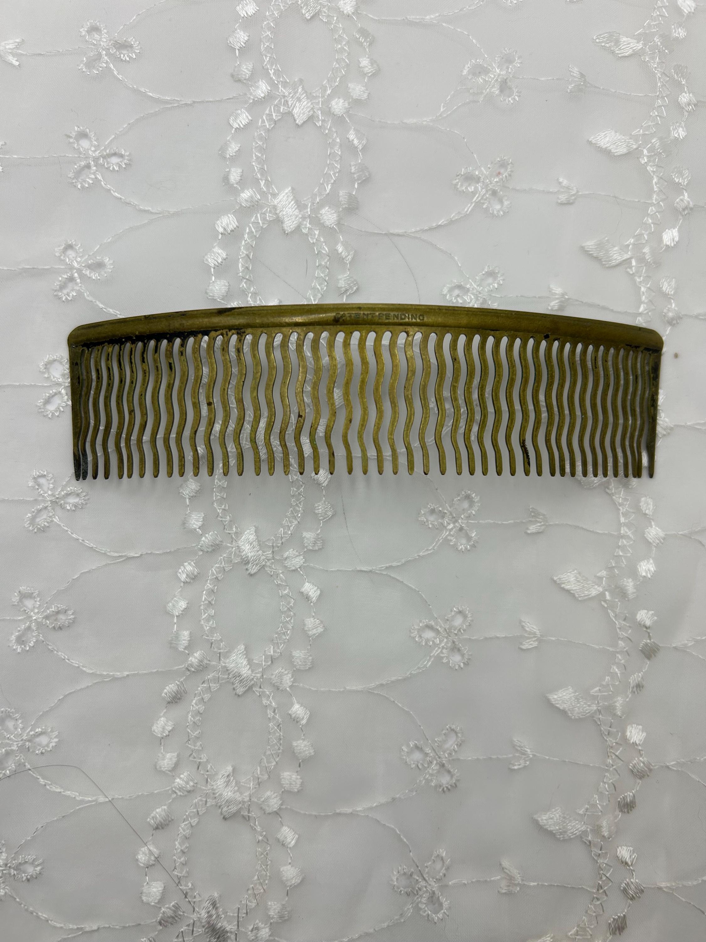 Stamped “patent Pending” Curved Antique Brass Hair Comb - Etsy