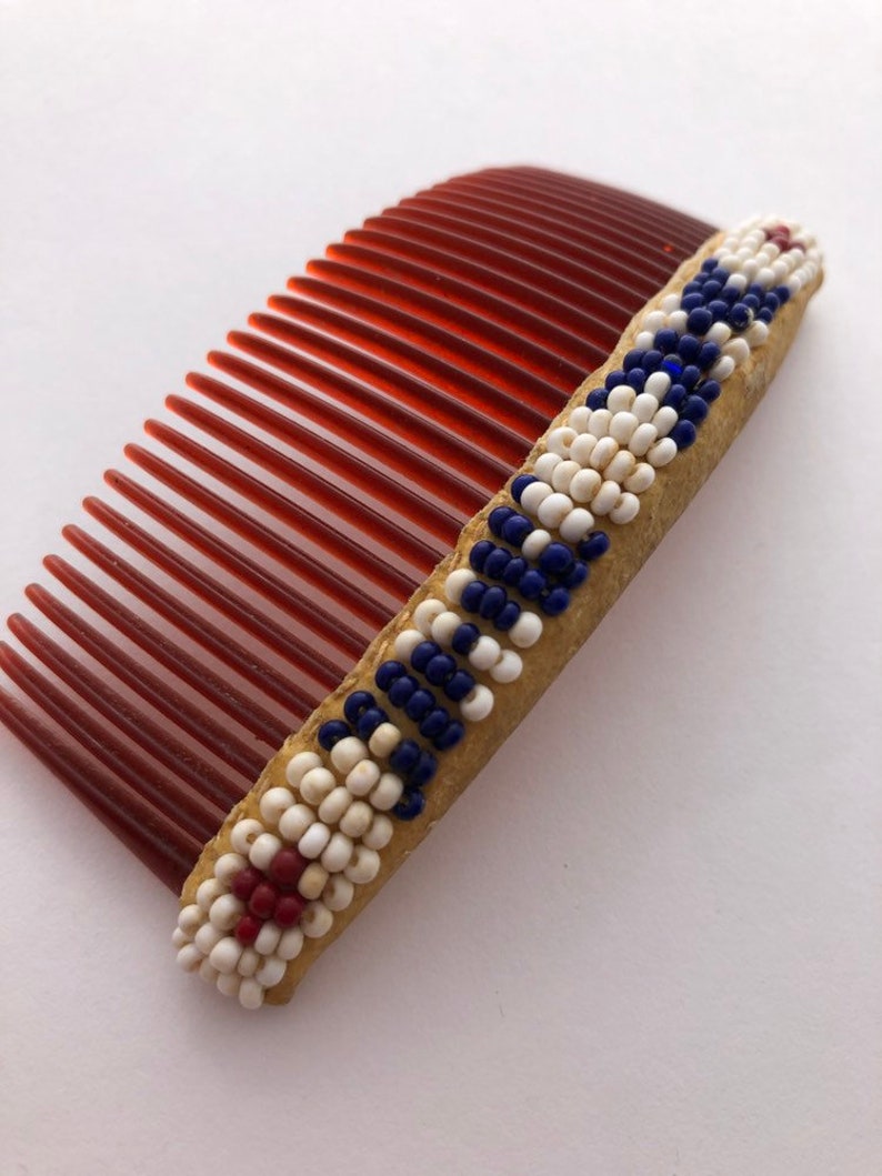 Native American Beaded Antique Haircomb - Etsy