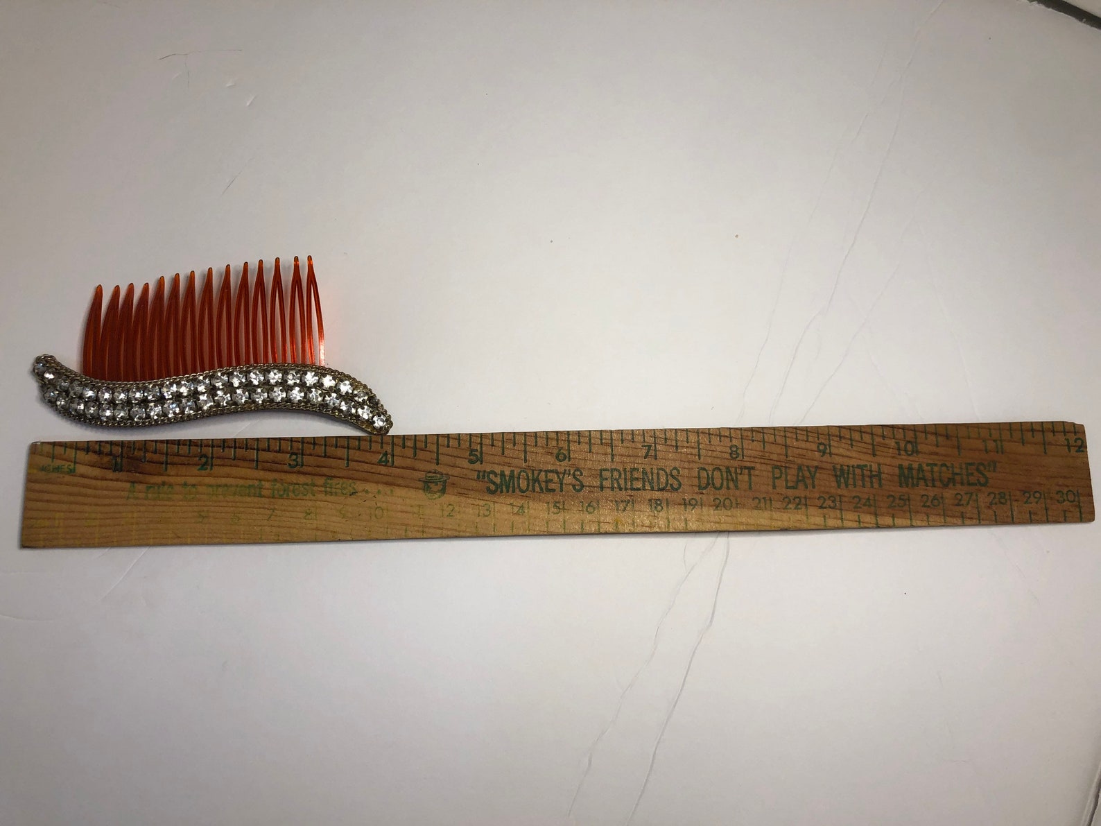 Made in USA Side Comb With Clear Paste Stones - Etsy