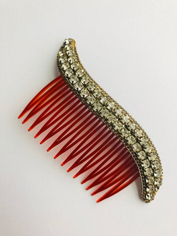 Made in USA Side Comb With Clear Paste Stones | Etsy