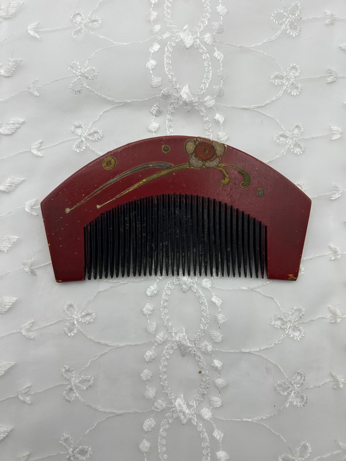Red Japanese Kushi Hair Comb - Etsy