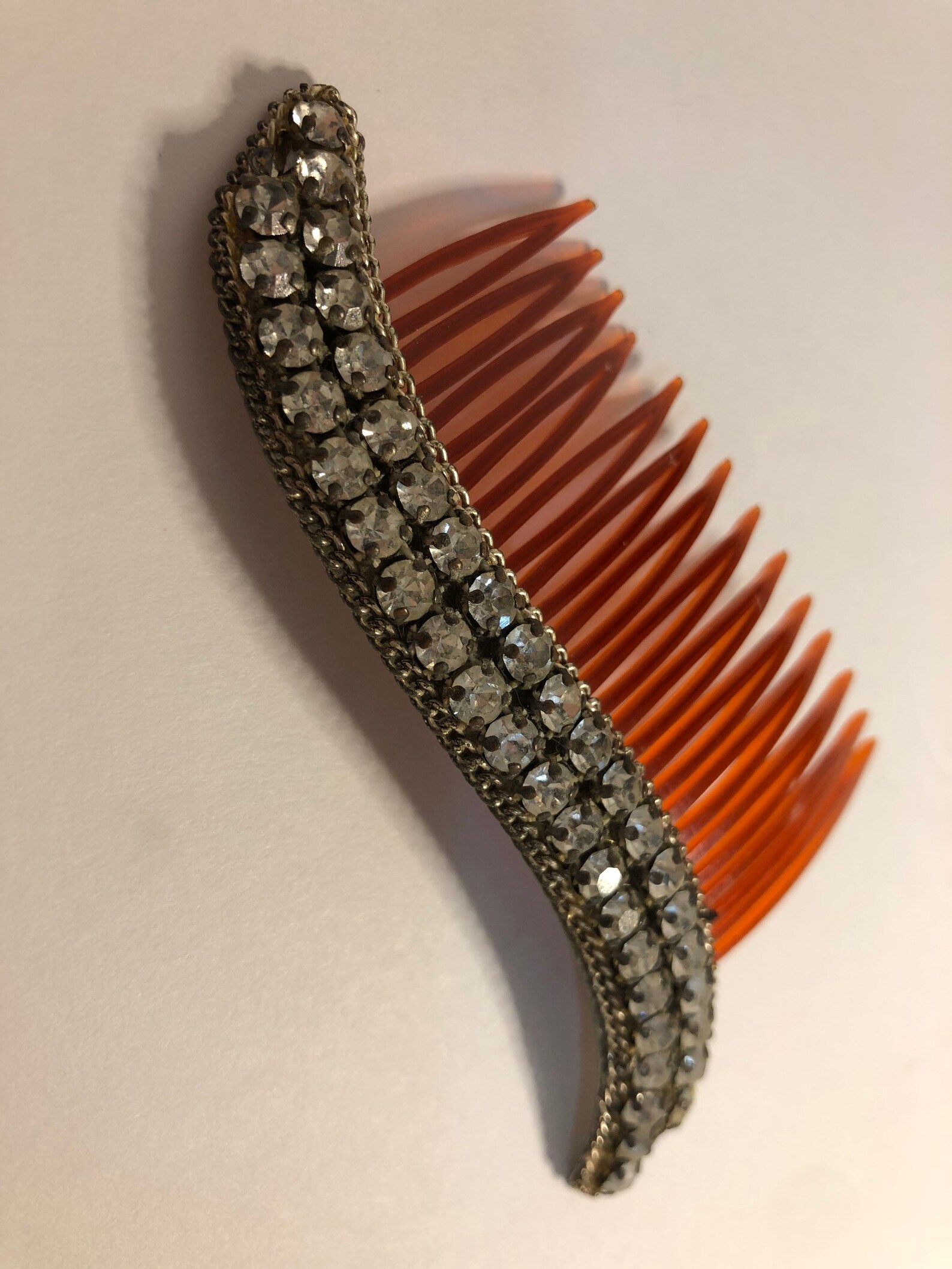 Made in USA Side comb with clear paste stones | Etsy