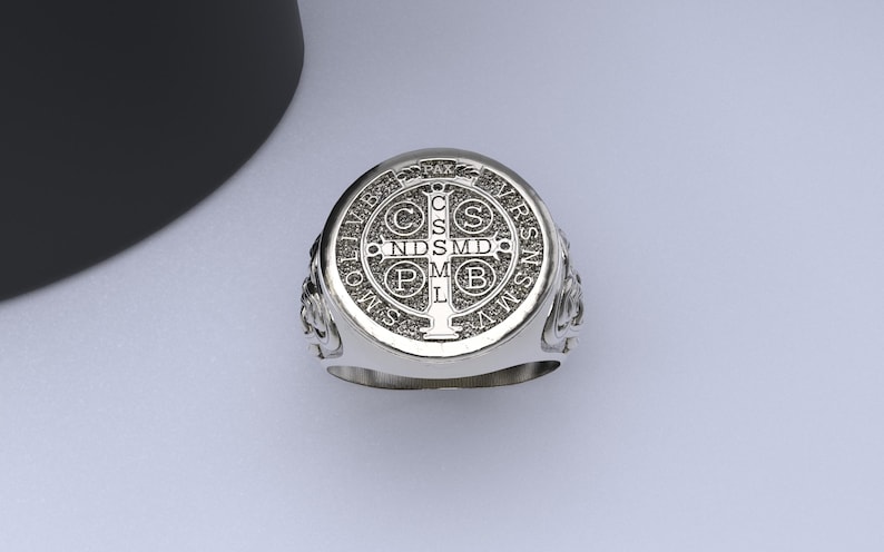 Sterling Silver St Benedict Medal Signet Ring With Celtic Knot - Etsy