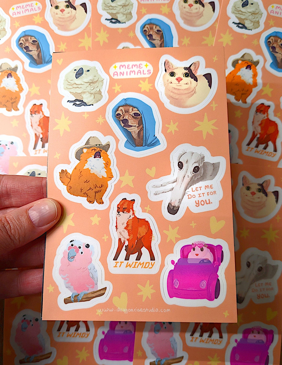 Meme Animal Cuties 4x6" Sticker Sheet - Etsy