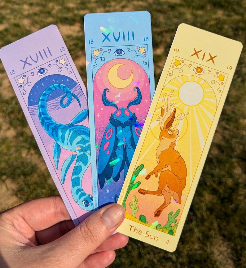 Cryptid Tarot Card Style Pastel Bookmarks - Etsy