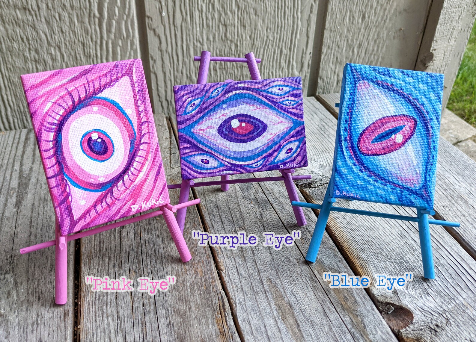 Tiny Eye Original Paintings With Easel - Etsy