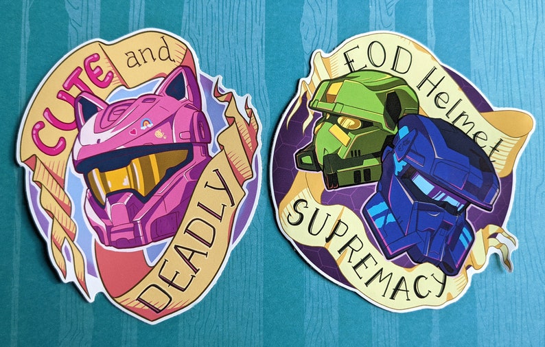 Halo Cat Ear, EOD Helmet, and Covenant Cutie Stickers - Etsy