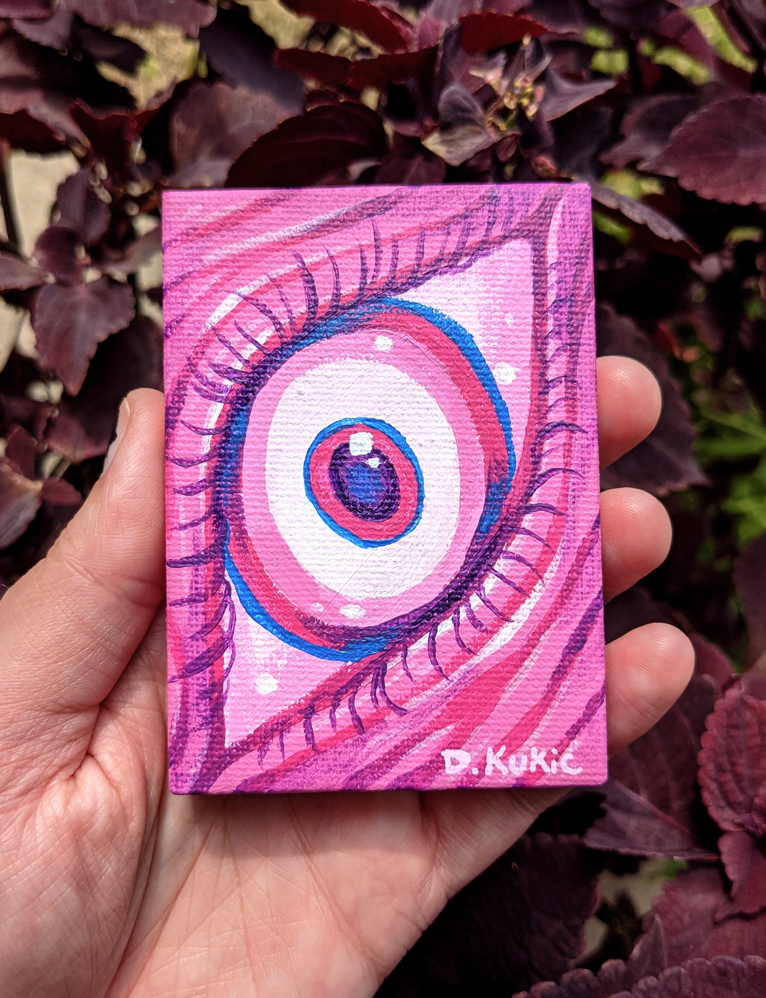 Tiny Eye Original Paintings With Easel - Etsy