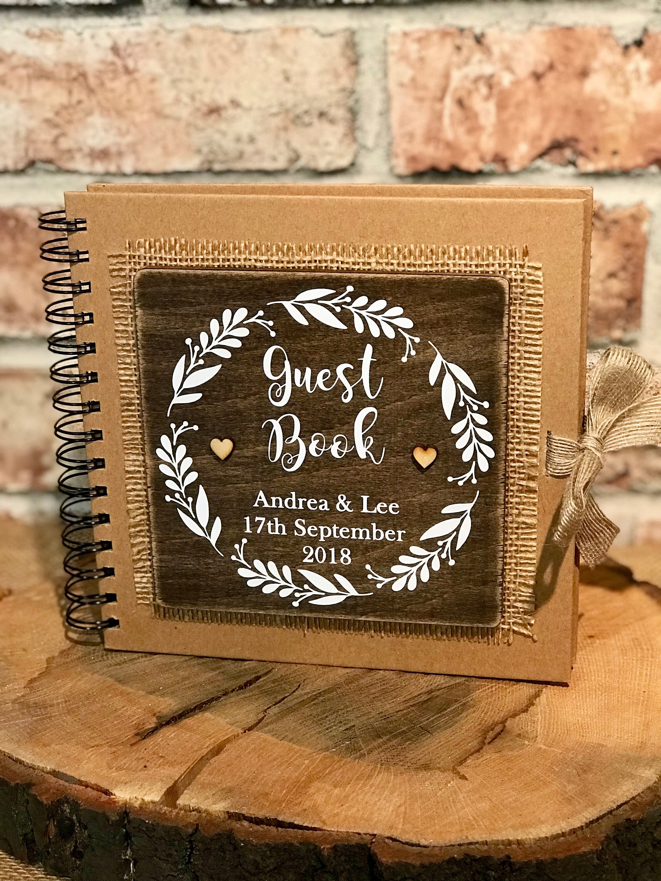 Wedding Guest Book Rustic Guest Book Alternative Custom - Etsy UK