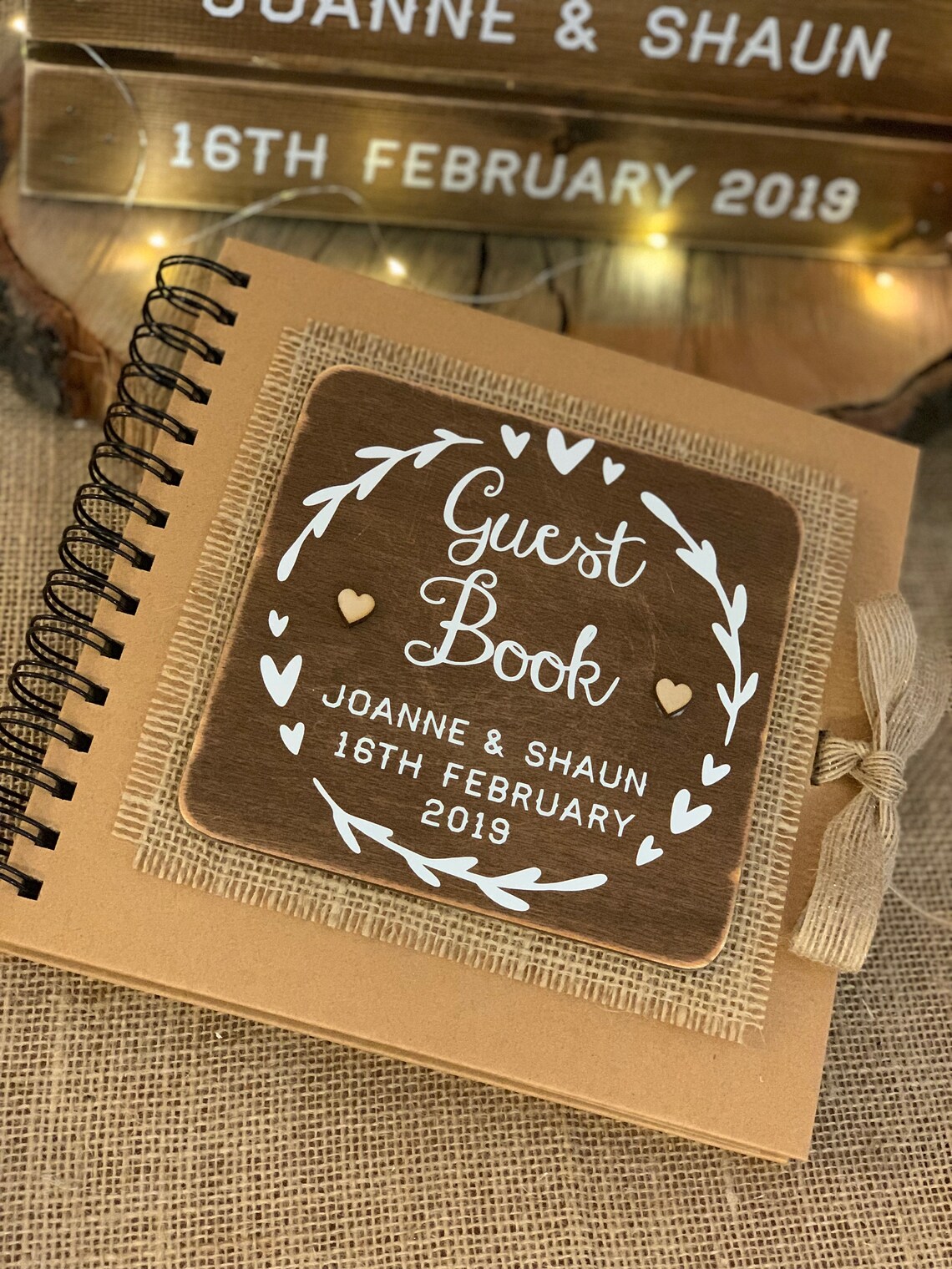 Wedding guest book & Sign Set rustic guest book pallet | Etsy